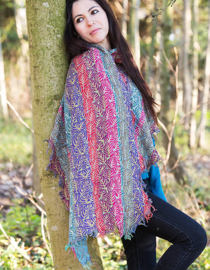 Nila Rubia Woven Jacquard Scarf in Japanese Leaves – Two by Two Online